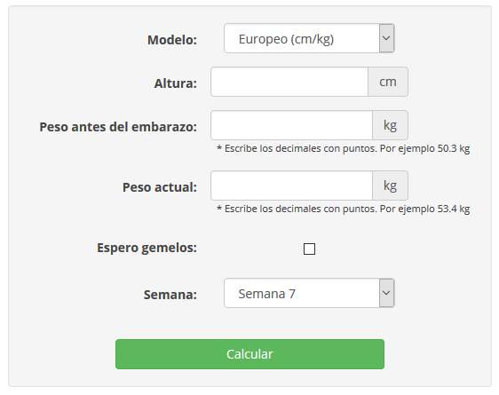 Peso durante el embarazo, calculadora y consejos